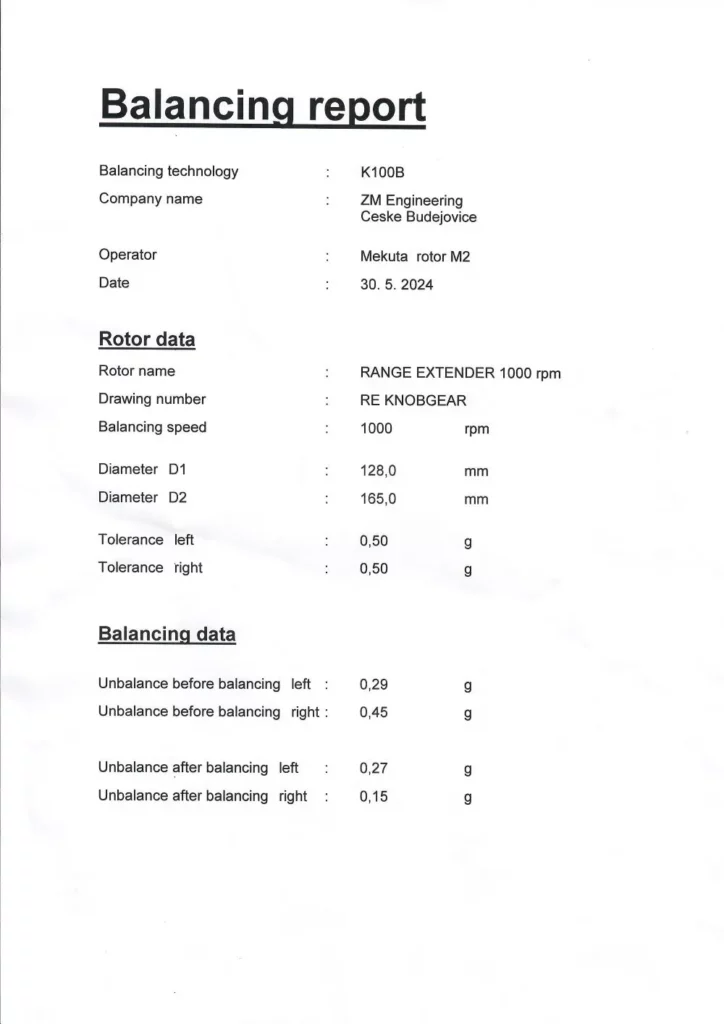 Range Extender Crankshaft Balancing - knobgear.com